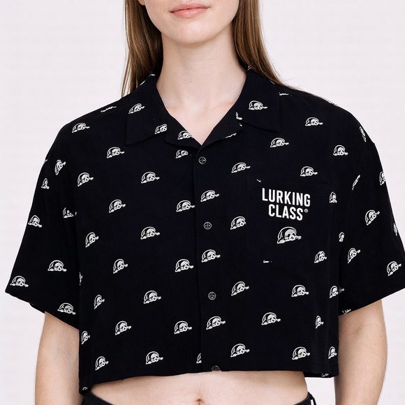 Sketchy Tank | Tops | Lurking Class By Sketchy Tank Crop Top Button Up ...
